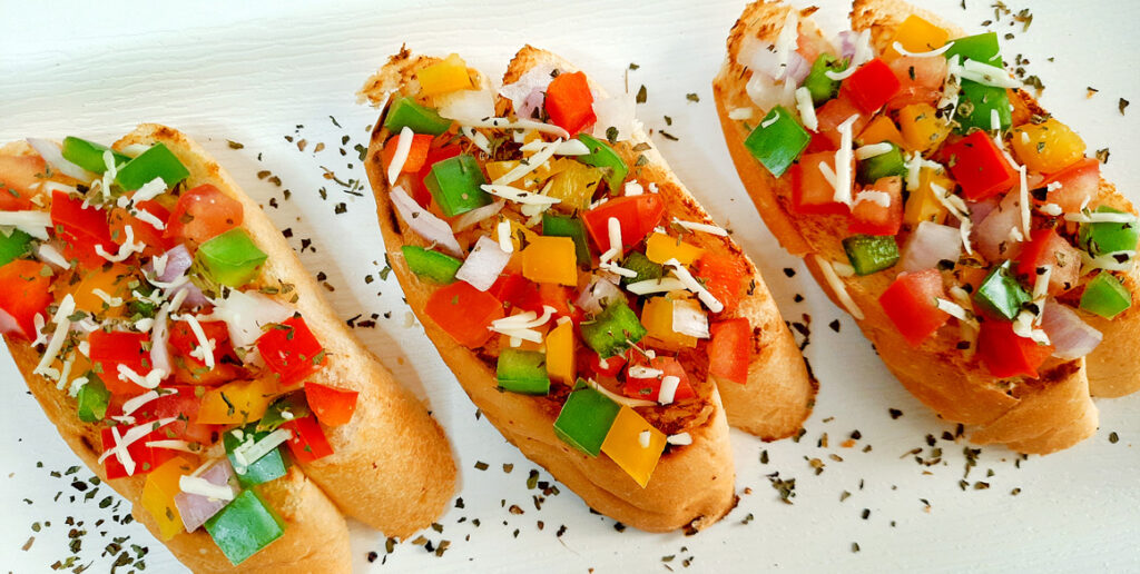 Veggie Loaded Bruschetta Recipe - Mads' Cookhouse