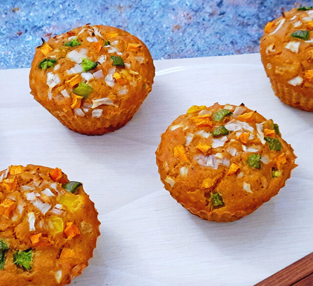 Multigrain Eggless Savory Breakfast Muffins Recipe - Mads' Cookhouse