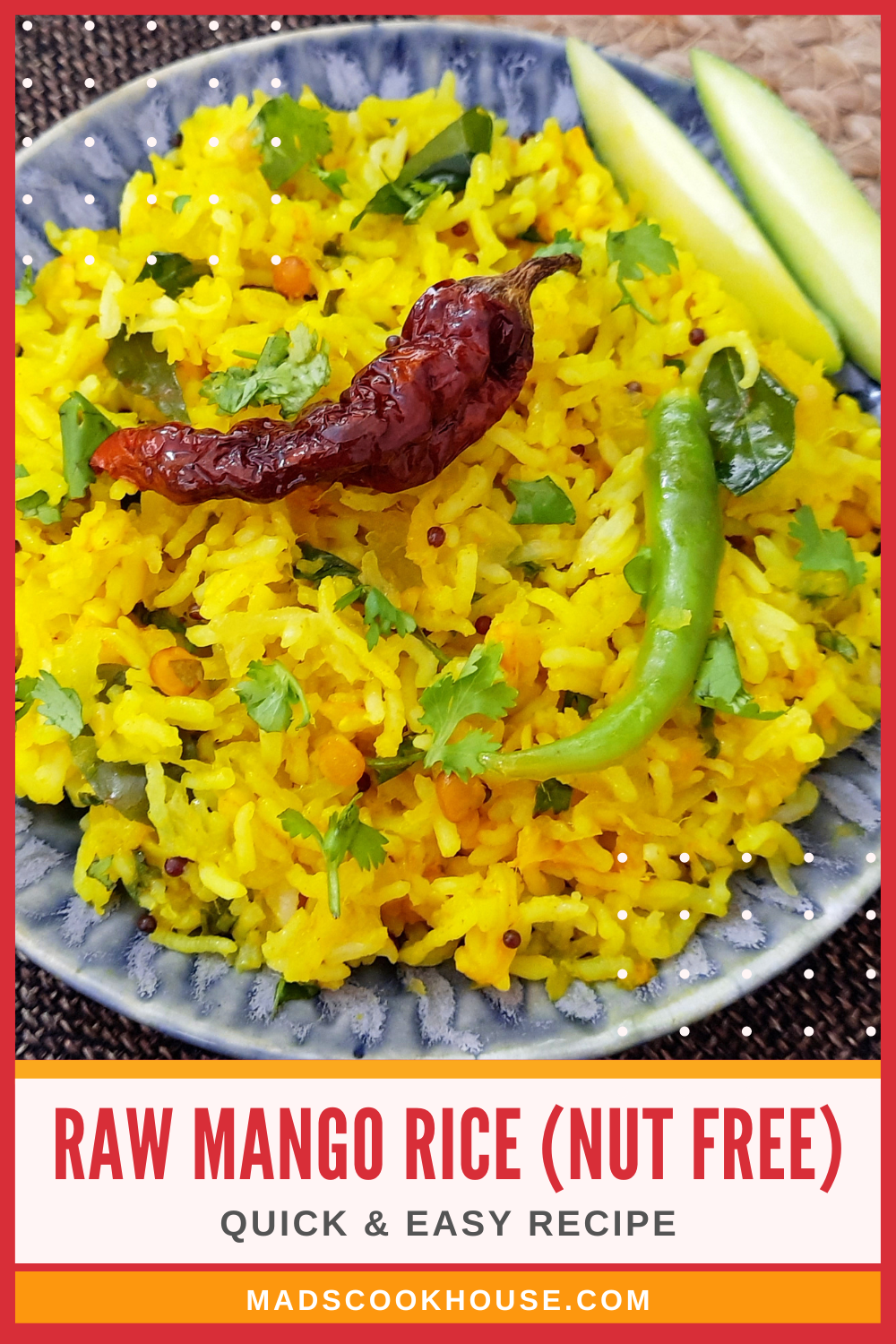 Nut-Free Raw Mango Rice Recipe - Mads' Cookhouse
