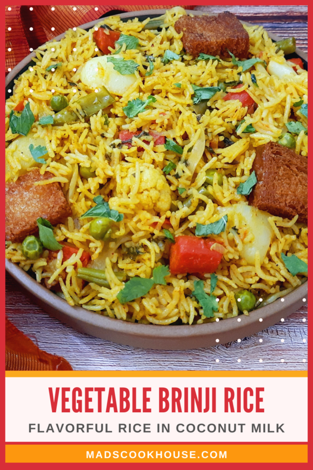Vegetable Brinji Rice Recipe - Mads' Cookhouse